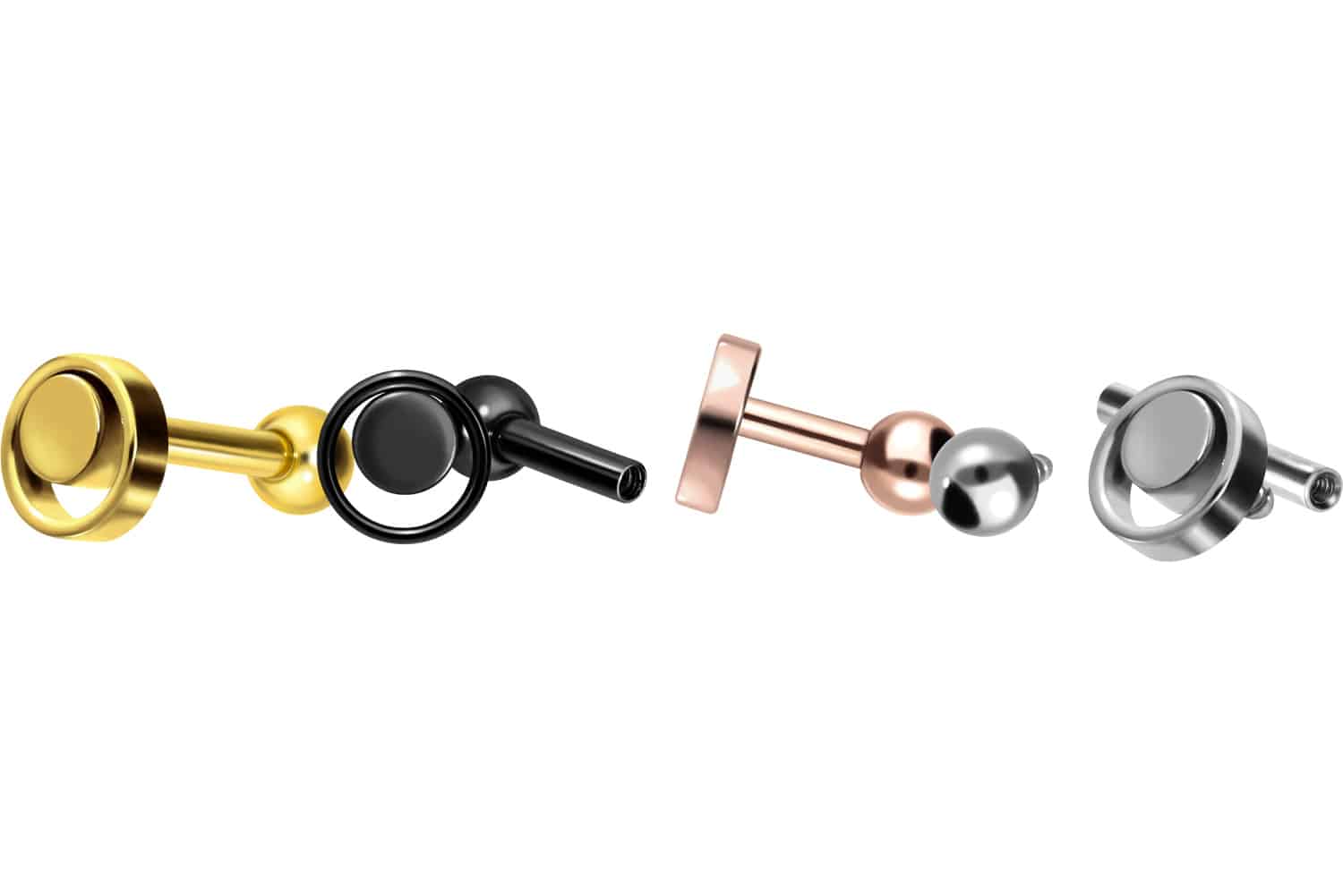 Titanium ear piercing with internal thread RING + DISC | PIERCINGLINE